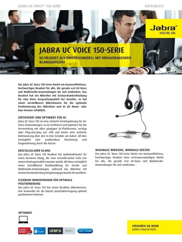 Jabra UC Voice 150 Duo で開始する | Jabra サポート